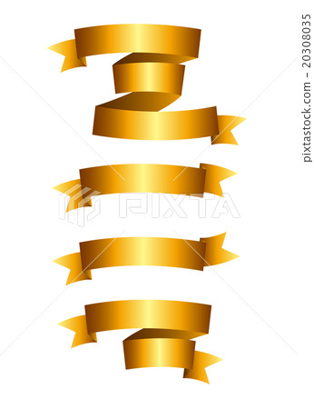 Beautiful Gold Ribbon Label Set Vector - Stock Illustration [20308035 ...