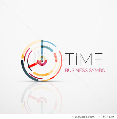 Vector abstract logo idea, time concept or clock - Stock Illustration ...
