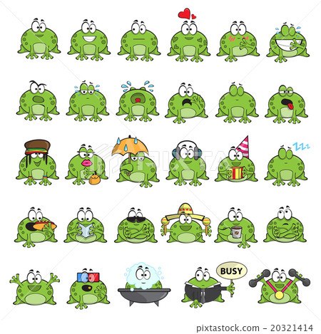 Emotional cute frogs - Stock Illustration [20321414] - PIXTA