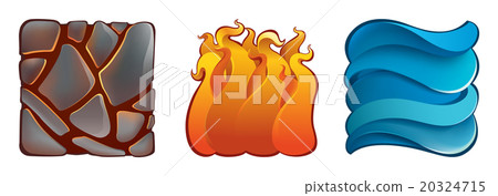 Three icons elements of nature - Stock Illustration [20324715] - PIXTA