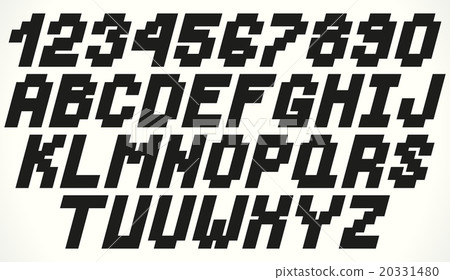 Vector geometric square font - Stock Illustration [20331480] - PIXTA