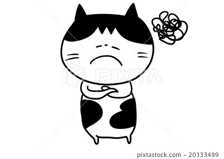 Embarrassed face cat - Stock Illustration [20333499] - PIXTA