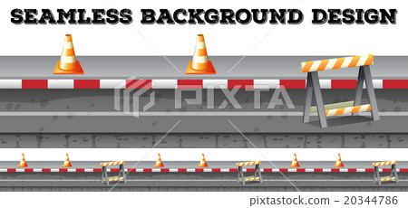 Seamless construction along the road - Stock Illustration [20344786 ...