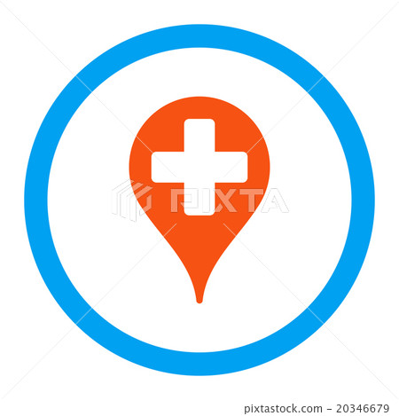 Medical Map Marker Rounded Vector Icon - Stock Illustration [20346679 ...