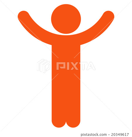 Hands Up Man Icon - Stock Illustration [20349617] - PIXTA