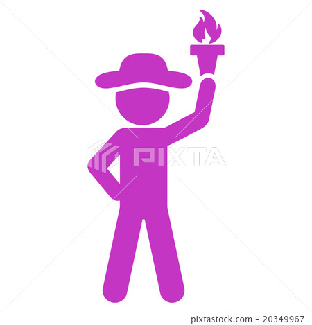 Man With Freedom Torch Icon - Stock Illustration [20349967] - PIXTA