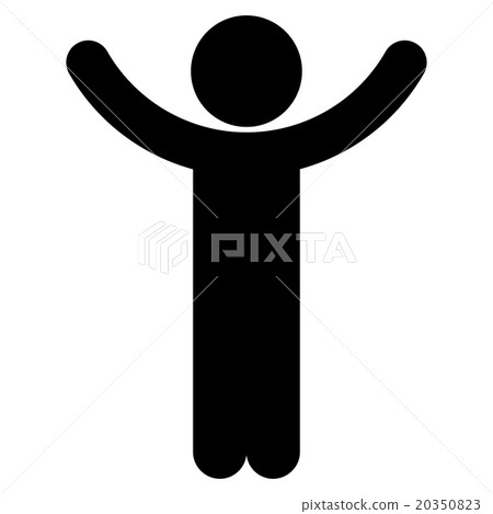 Hands Up Human Figure Icon - Stock Illustration [20350823] - PIXTA