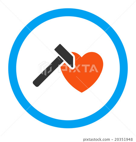Heart Hammer Rounded Vector Icon - Stock Illustration [20351948] - PIXTA