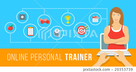 Online personal fitness instructor infographic - Stock Illustration ...