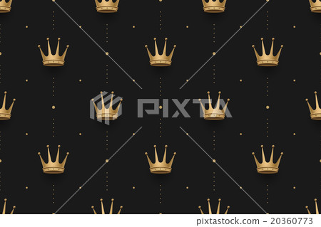 Seamless gold pattern with king crowns-插圖素材 [20360773] - PIXTA圖庫