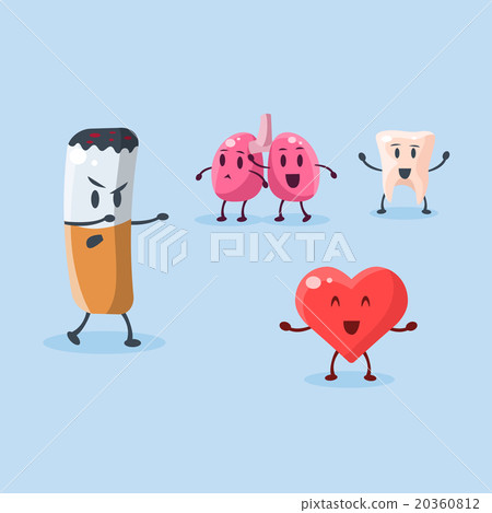 Harm of Smoking. Vector Illustration Set - Stock Illustration [20360812 ...