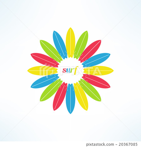 Vector bright and colorful surfing background made - Stock Illustration ...