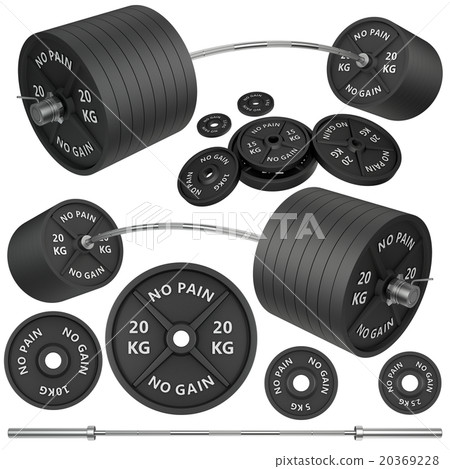 Shots of a metal barbells and weights - Stock Illustration [20369228 ...