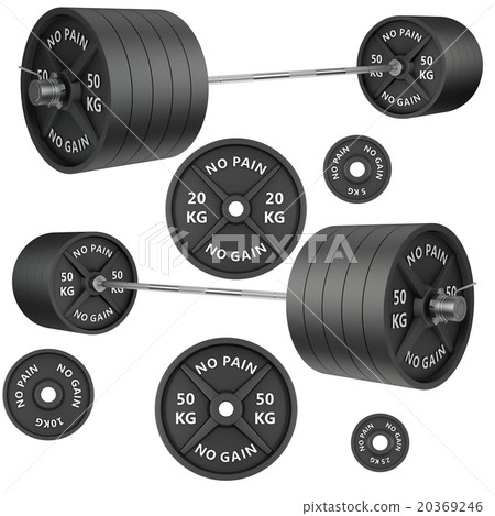 Shots of a metal barbells and weights - Stock Illustration [20369246 ...