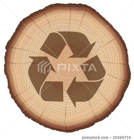 Wood Recycling Symbol Tree Trunk - Stock Illustration [20369754] - PIXTA