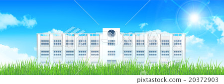 School sky scenery background - Stock Illustration [20372903] - PIXTA
