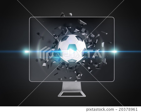 football destroy computer screen. - Stock Illustration [20378961] - PIXTA