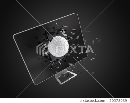 golf ball destroy computer screen. - Stock Illustration [20378989] - PIXTA