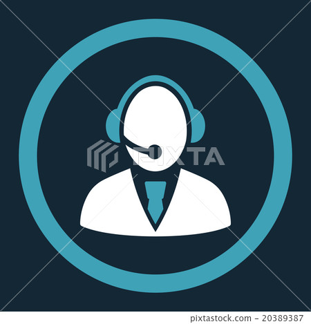 Call Center Worker Rounded Vector Icon - Stock Illustration [20389387 ...