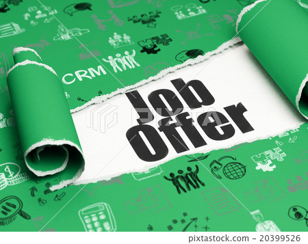 Business concept: black text Job Offer under the - Stock Illustration ...