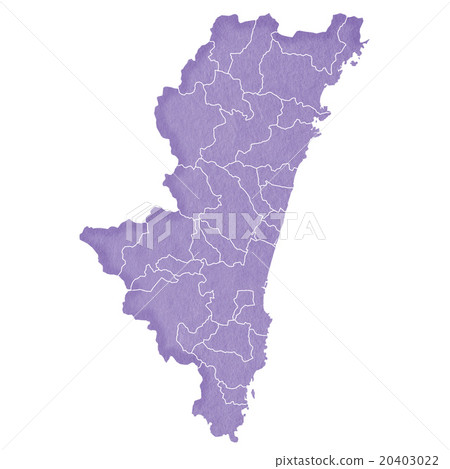Miyazaki Prefecture Map - Stock Illustration [20403022] - PIXTA