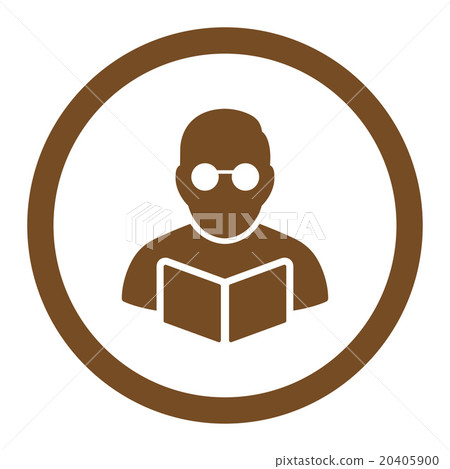 Student Reading Book Rounded Vector Icon - Stock Illustration [20405900 ...
