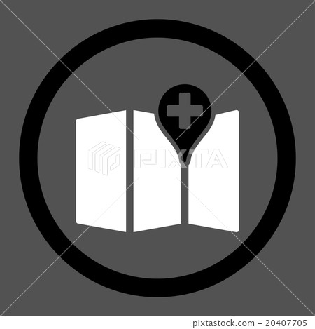 Medical Map Rounded Vector Icon - Stock Illustration [20407705] - PIXTA