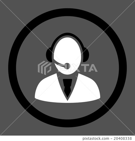 Call Center Worker Rounded Vector Icon - Stock Illustration [20408338 ...