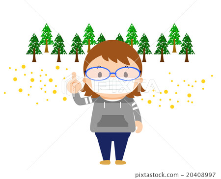 Hay fever women _ mask · glasses - Stock Illustration [20408997] - PIXTA