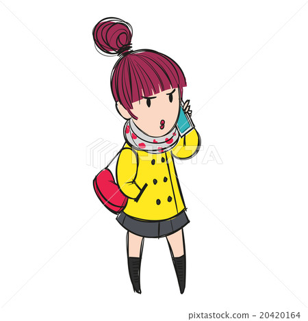 Young woman talking on the phone looking annoyed - Stock Illustration ...