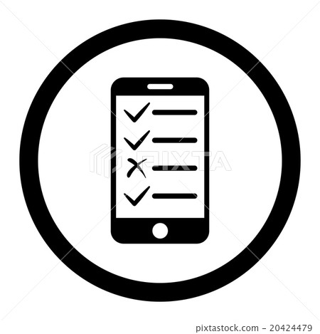 Mobile Test Circled Vector Icon - Stock Illustration [20424479] - PIXTA