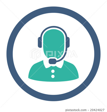 Call Center Operator Rounded Vector Icon - Stock Illustration [20424827 ...