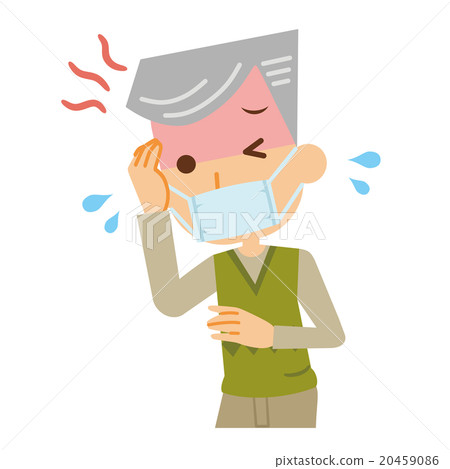 Senior men with high fever - Stock Illustration [20459086] - PIXTA