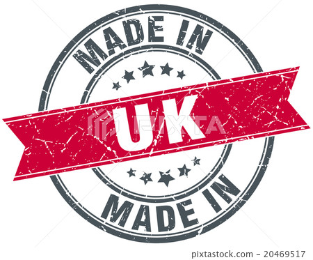 made in uk red round vintage stamp - Stock Illustration [20469517] - PIXTA