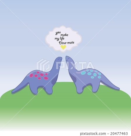 Pair of dinosaur in love - Stock Illustration [20477463] - PIXTA