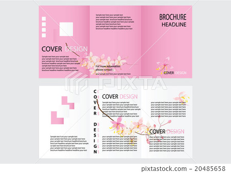 Brochure Design Template flower concept pink color - Stock Illustration ...