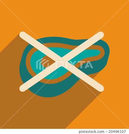 Flat web icon with long shadow meat ban - Stock Illustration [20496107 ...