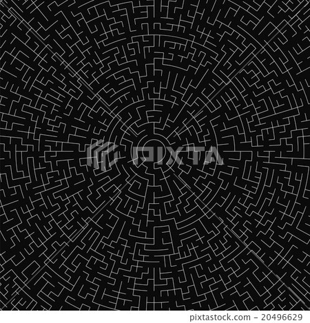 Labyrinth Black Background. Kids Maze - Stock Illustration [20496629 ...