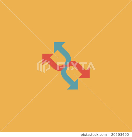 fourfold Arrow - Vector icon isolated - Stock Illustration [20503490 ...