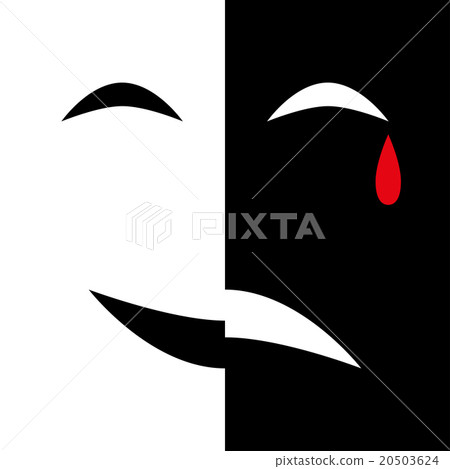 Mask Smile Sad Cry - Stock Illustration [20503624] - PIXTA