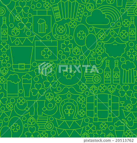 Green Line Saint Patrick Day Seamless Pattern - Stock Illustration [20513762] - PIXTA