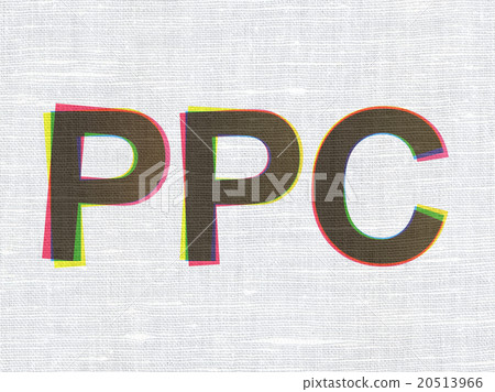 Marketing concept: PPC on fabric texture - Stock Illustration [20513966 ...