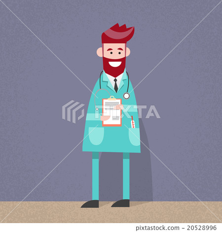 Medical Doctor Holding Paper Document Analysis - Stock Illustration ...