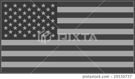 US flag grey - Stock Illustration [20530737] - PIXTA