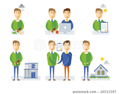 Elements of info-graphic showing process getting - Stock Illustration ...