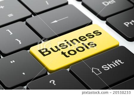 Finance concept: Business Tools on computer - Stock Illustration ...