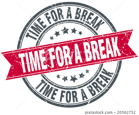 time for a break red round vintage ribbon stamp - Stock Illustration ...
