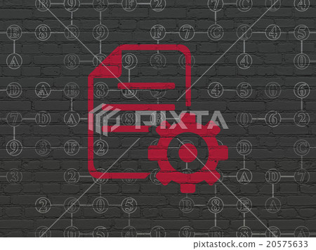Programming concept: Gear on wall background - Stock Illustration ...