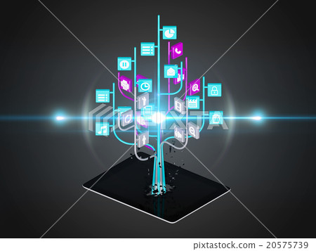 Social media icons set in tree shape - Stock Illustration [20575739 ...