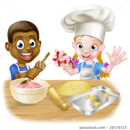 Cartoon Kids Cooking - Stock Illustration [20579315] - PIXTA